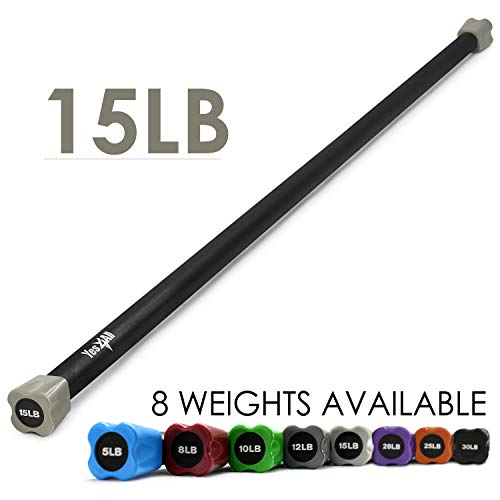 Yes4All Total Body Workout Weighted Pilates Bar, Body Bar For Exercise ...