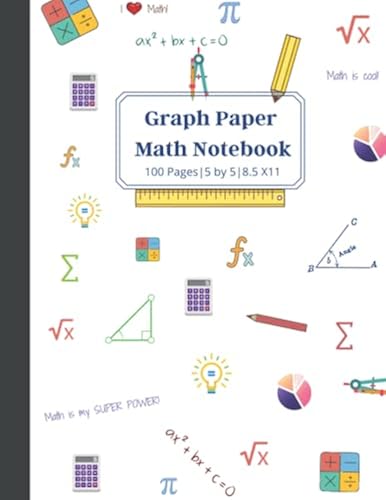 Large Graph & Grid Paper Journal Notebook: Quad Ruled 5 squares per ...