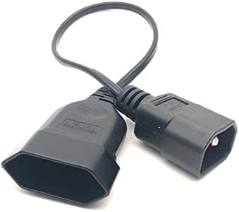 Amazon.com: Tekit IEC 320 C14 Male to EU Europe 2 Pin Female Socket Short Adapter Cable for UPS ...