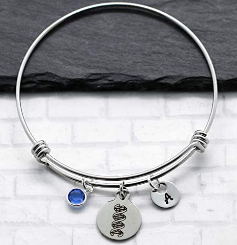 Amazon.com: DNA Bracelet for Women - DNA Strand Helix Charm Graduation ...