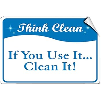 Amazon.com : Think Clean Keep Bathroom Clean Business Label Decal ...