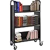 VEVOR Book Cart, 200lbs Library Cart, 30x14x49 Inch Rolling Book Cart ...