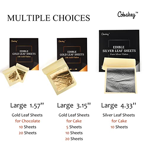 Gold Leaves For Cake 24K Gold Leaf Sheets, Edible Gold Foil Paper For ...