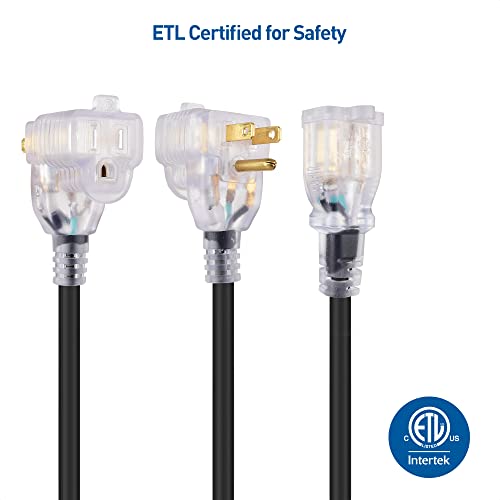 Cable Matters [ETL Listed] 2-Pack 2-Outlet Short Extension Cord 1 ft ...