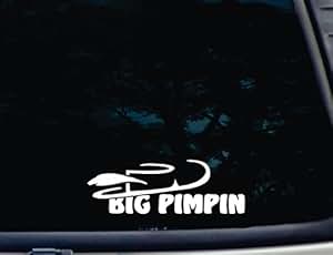 Amazon.com: Big Pimpin - 8" x 2 3/4" die cut vinyl decal for window ...