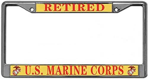 Amazon.com: godoshop US Marine Corps Retired License Plate Cover USMC ...