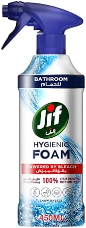JIF Hygienic Foam Spray, powered by bleach, Bathroom, for 100% stain ...