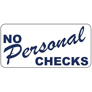 Amazon.com : No Personal Checks Accepted 10"x14" Heavy Duty Plastic ...