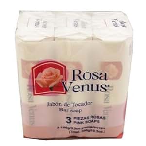 Amazon.com : ROSA VENUS BAR SOAP - Pink 100 gr Each ( 3 in a Pack ...