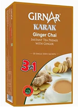 GIRNAR Karak Chai Ginger 3in1 | Instant Tea Premix with Ginger | (10 ...