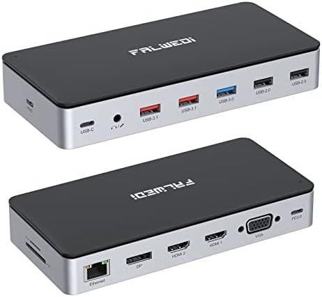 USB C Laptop Docking Station, 15 in 1 Dock with 4K Triple Display Multiport Adapter and 3 ...