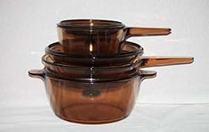 Amazon.com: Corning Visions Visionware Amber 10.75" Skillet Frying Pan ...