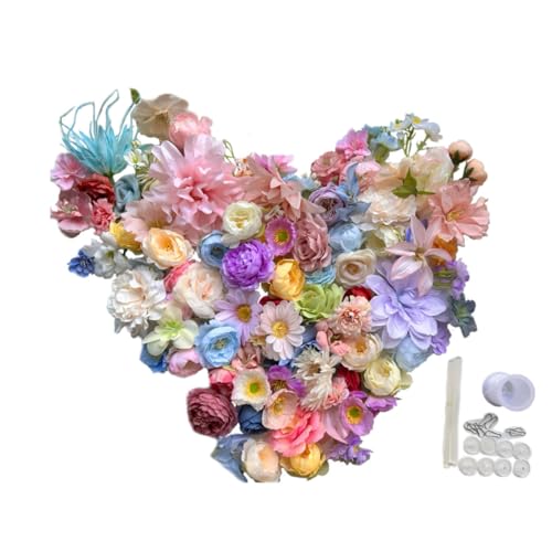 wiyeszb 80 Pcs Silk Flowers Bulk Floral Backdrop Curtains with Flowers ...