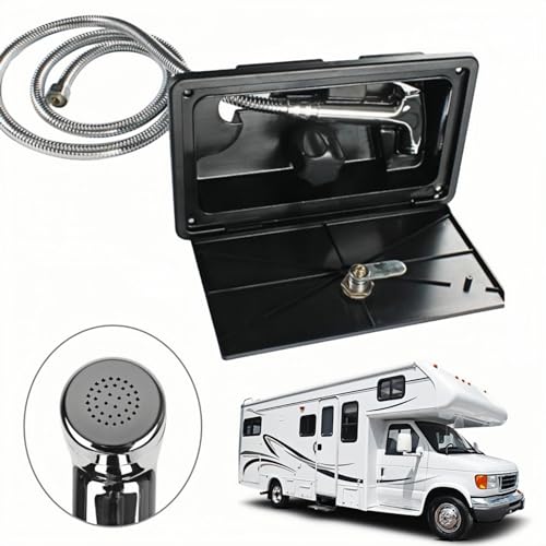 Zyklonix RV Outdoor Shower with Lock Exterior Shower Box kit with Hose ...