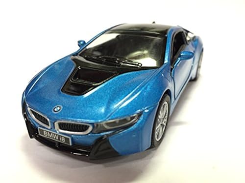 KiNSMART BMW i8 Blue 5" 1:36 Scale Die Cast Metal Model Toy Car w ...