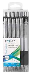 Amazon.com : FORAY Advanced Ink Retractable Ballpoint Pens, Bold Point ...