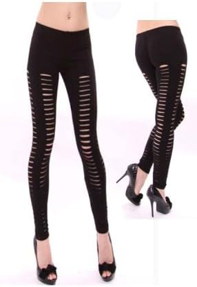 Black Ripped, Holey, Leggings Jeggings (8): Amazon.co.uk: Clothing