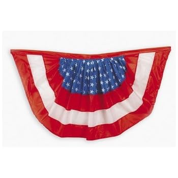 Amazon.com: Red White and Blue Patriotic Flag Bunting Swag 39" Wide ...