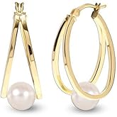 Amazon.com: PANDORA Freshwater Cultured Baroque Pearl Earrings, 925 ...