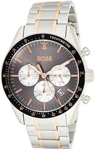 Hugo Boss Black Men's Grey Dial Two Tone Stainless Steel Watch ...