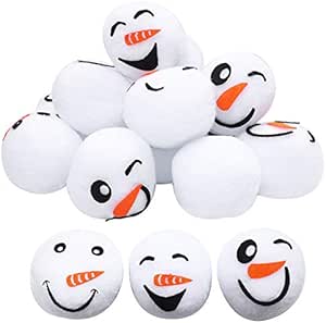 Amazon.com: Cooraby 18 Pieces 2.4 Inches Snowball Fun Set Plush Snowmen ...