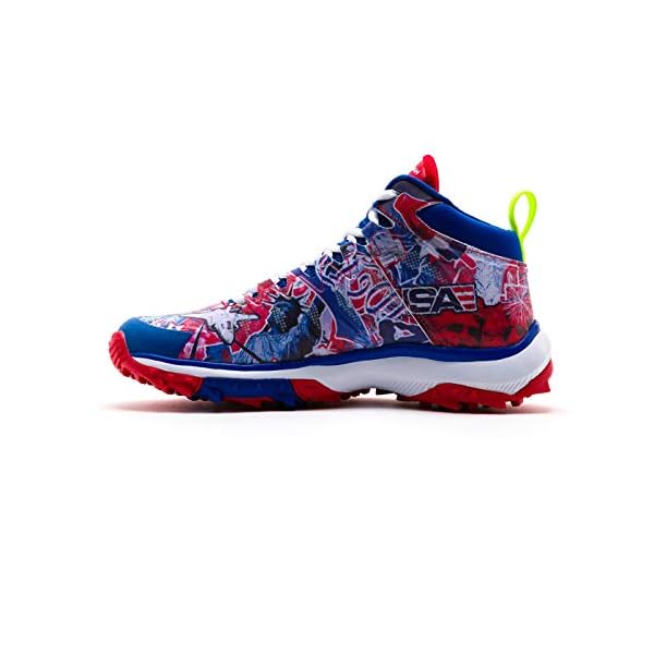 Boombah Men’s Squadron USA Mid Turf Shoes Royal Blue/Red/White – Size ...
