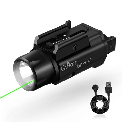 2000 Lumens Rechargeable LED Weapon Light Combo, Adjustable Rail ...