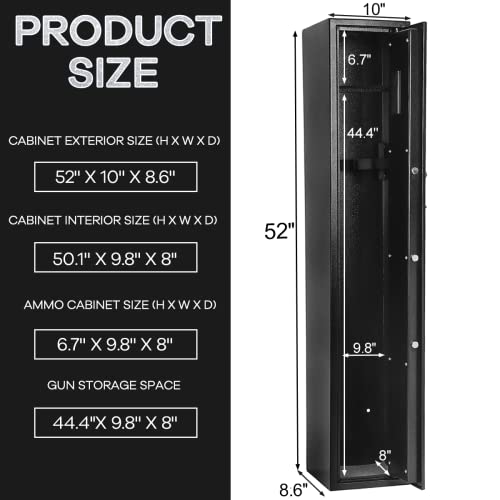 Rifle Gun Safe, Quick Access 3 Long Gun Cabinet, Gun Safes for Home ...