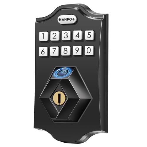 KANFOX Fingerprint Door Lock with Code - Keyless Entry Door Lock ...