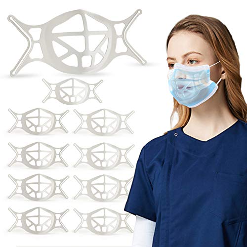 10 Pack Upgraded 3D Silicone Face Mask Bracket - Face Mask Inner ...