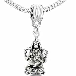 Amazon.com: Hindu Ganesh Elephant God Dangle Bead Charm for snake Chain ...