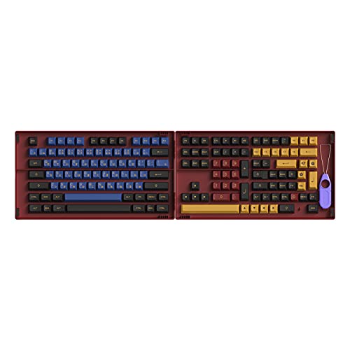 Akko Red & Blue Samurai 226-Key ASA Profile PBT Double-Shot Keycap Set ...