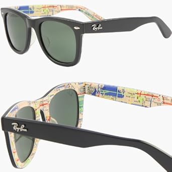 Amazon.com: RAY BAN WAYFARER RARE PRINTS NYC METRO Sunglasses - RB2140 ...