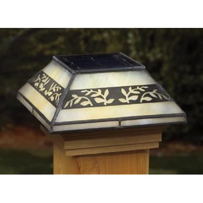 Tiffany Style Solar Post Cap Classy Caps 5 Lumens 1 Watt Silver