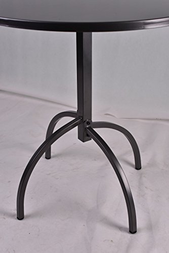 Industrial Round Metal Bedside Coffee Table Black Indoor Outdoor