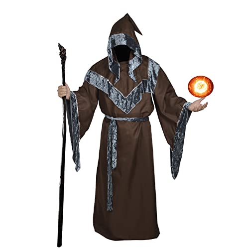 Mua Mens Dark Mystic Sorcerer Robe Devil Wizard Costume Halloween ...