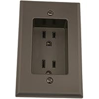 Leviton 689-I 15 Amp 1-Gang Recessed Duplex Receptacle, Residential ...