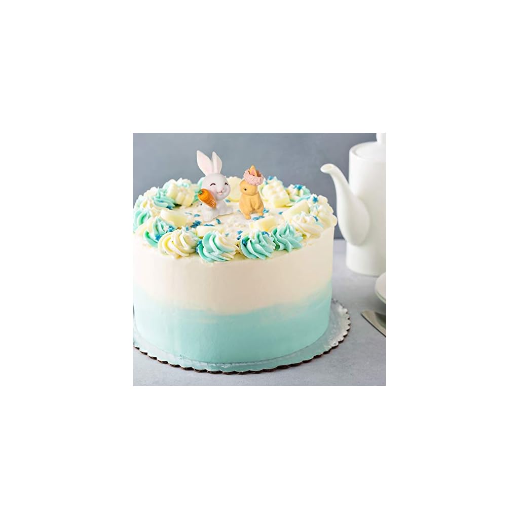 25 Pieces Easter Mini Bunny Figurines Easter Cupcake Toppers Rabbit ...