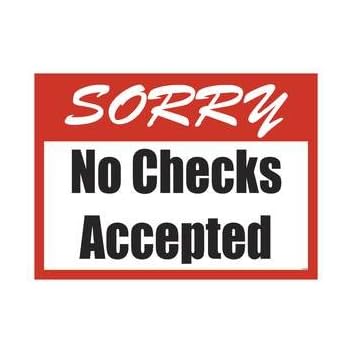 Amazon.com : No Personal Checks Accepted 10"x14" Heavy Duty Plastic ...