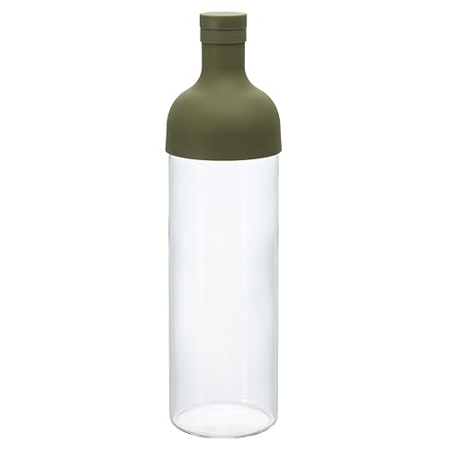 Hario Cold Brew Tea Wine Bottle, 750ml, Olive Green in Bahrain | Whizz Tea Filters