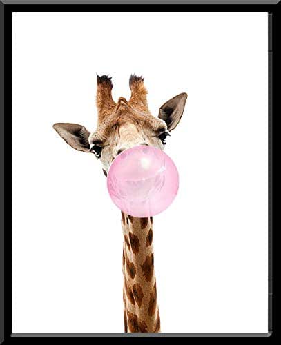 Giraffe Bubble Gum Chicle Cuadro decorativo Print Jirafa Animal ...