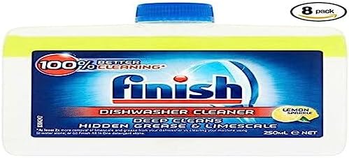 Finish Dual Action Dishwasher Cleaner Lemon Sparkle 250 ml (Pack of 8 ...