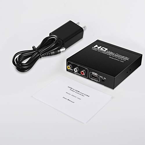 HDMI to RCA and HDMI Adapter Converter, NEWCARE HDMI to HDMI+3RCA CVBS AV Composite Video Audio ...