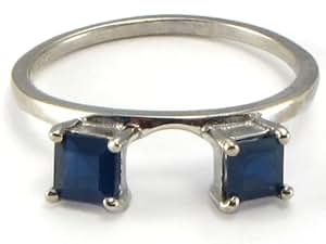 Amazon.com: Princess Sapphire Ring Wrap Guard Enhancer 10k white gold ...