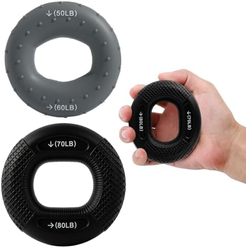 UOEPOWA 2 PCS Hand Grip Strength Finger Exerciser, Silicone Hand Grip ...