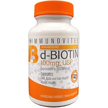 Amazon.com: High Dose Biotin (as d-Biotin, USP) 100mg (equivalent to ...