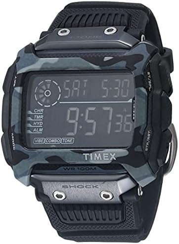 Timex Command Shock Digital CAT 54mm Watch – Black Camo with Resin ...