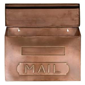 Naiture Horizontal "mail" Wall-mount Copper Mailbox in Antique Copper ...