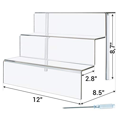 Acrylic Risers 2-Pack, 3-Tier Shelf, 12 x 8.5 Inches WxL | Pricepulse