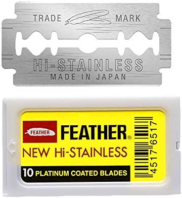 Feather Double Edge Safety Razor Blades - (10 Count) - Platinum Coated ...